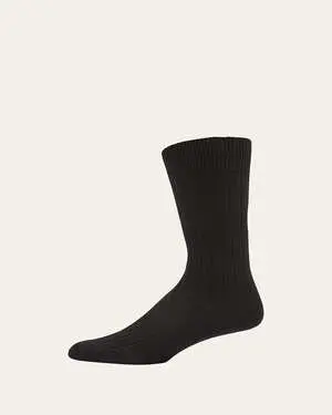 BRESCIANI Cashmere Mid-calf Socks - Black Pattern