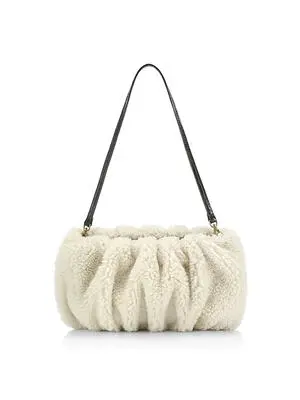 Staud Women's Bean Shearling Convertible Bag - Cream - Cream