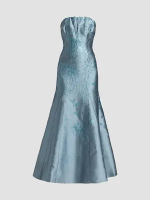 Rene Ruiz Collection Strapless Jacquard Mermaid Gown