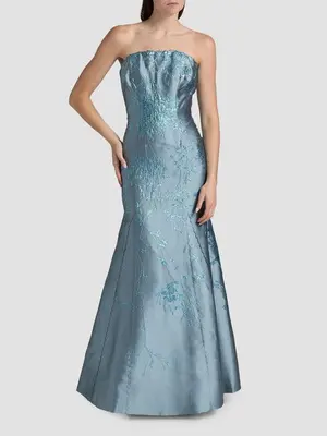 Rene Ruiz Collection Strapless Jacquard Mermaid Gown