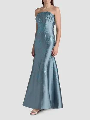 Rene Ruiz Collection Strapless Jacquard Mermaid Gown
