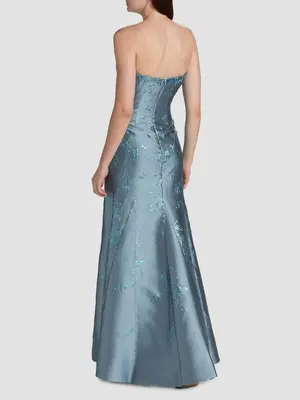 Rene Ruiz Collection Strapless Jacquard Mermaid Gown