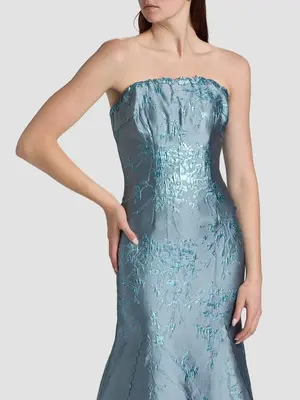 Rene Ruiz Collection Strapless Jacquard Mermaid Gown