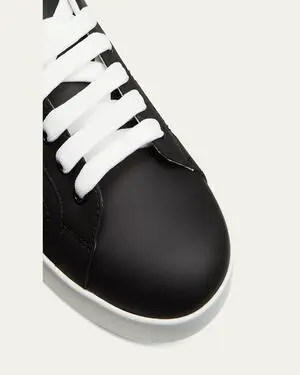 Dolce & Gabbana Leather Low-top Sneakers - Black/silver