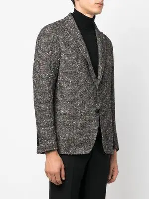 Tagliatore Speckle-knit Wool-blend Blazer