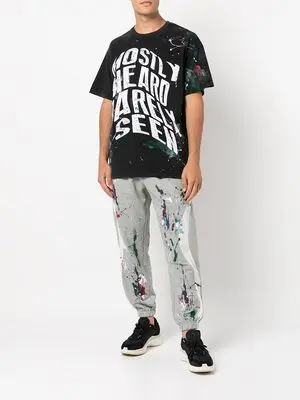 MOSTLY HEARD RARELY SEEN Paint-splattered Tapered Joggers - Grey