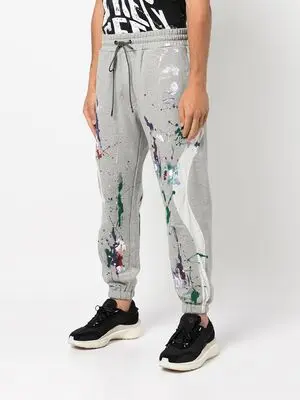 MOSTLY HEARD RARELY SEEN Paint-splattered Tapered Joggers - Grey