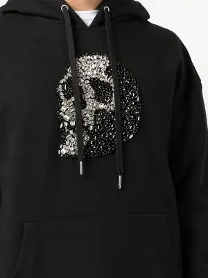 GOD'S MASTERFUL CHILDREN Crystal-skull Drawstring Hoodie - Black