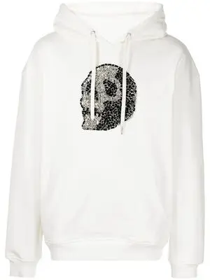 GOD'S MASTERFUL CHILDREN Crystal-skull Drawstring Hoodie - White
