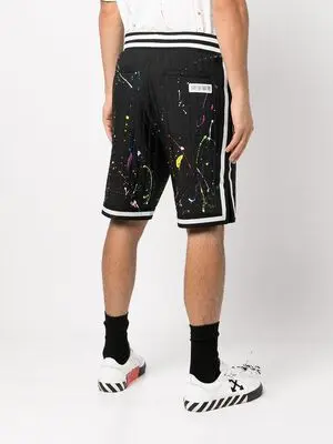 MOSTLY HEARD RARELY SEEN Quilted Paint-splatter Shorts