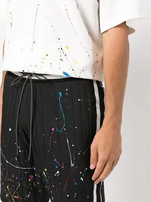 MOSTLY HEARD RARELY SEEN Quilted Paint-splatter Shorts