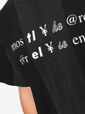 MOSTLY HEARD RARELY SEEN Text Print Cottont-shirt - Black