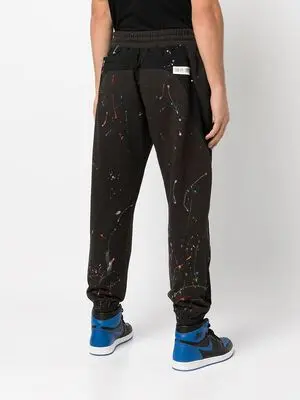 MOSTLY HEARD RARELY SEEN Paint-splattered Tapered Joggers - Black