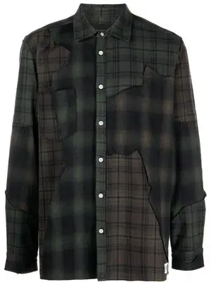 MOSTLY HEARD RARELY SEEN Plaid-check Patchwork Shirt