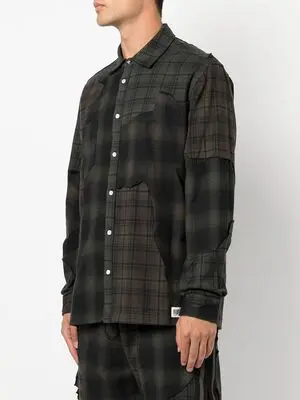 MOSTLY HEARD RARELY SEEN Plaid-check Patchwork Shirt