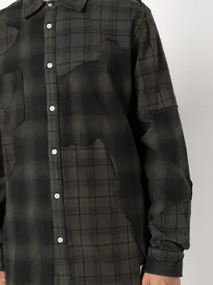 MOSTLY HEARD RARELY SEEN Plaid-check Patchwork Shirt