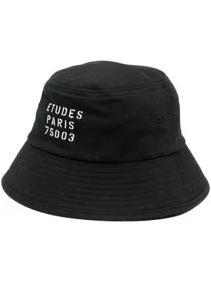 ÉTUDES STUDIO Logo-embroidered Bucket Hat - Black