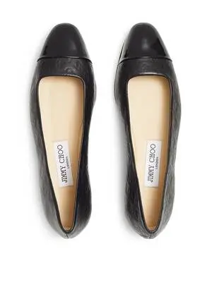 JIMMY CHOO Watson Monogram Ballet Flats - Black/black