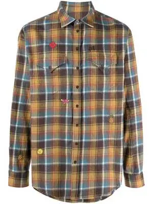 Dsquared2 Embroidered-detail Plaid-check Print Shirt