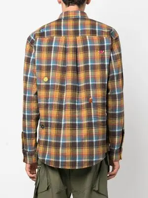 Dsquared2 Embroidered-detail Plaid-check Print Shirt