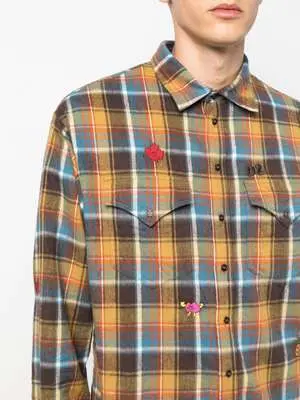 Dsquared2 Embroidered-detail Plaid-check Print Shirt