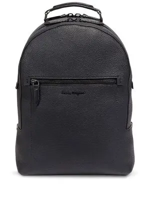 FERRAGAMO Logo Leather Backpack - Black