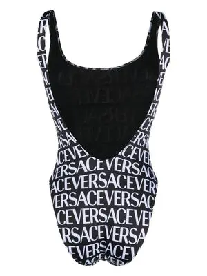 Versace All-over Logo Print One-piece - Black