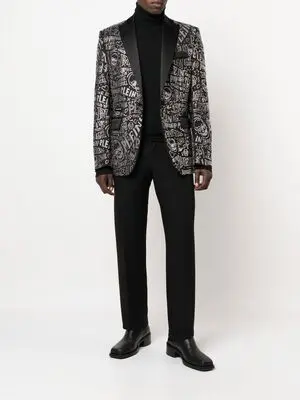 Philipp Plein Logo-embellished Single-breasted Blazer