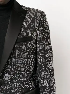 Philipp Plein Logo-embellished Single-breasted Blazer
