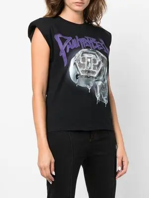 Philipp Plein Skull Print Tank Top - Black