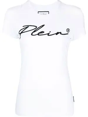 Philipp Plein Logo-print Embellished T-shirt - White