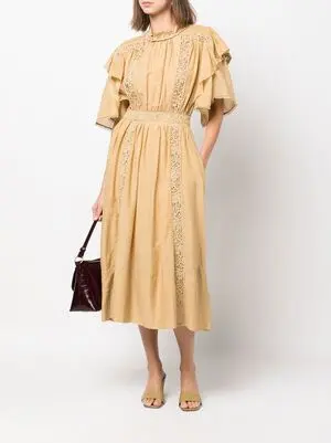MARANT ETOILE Galina Guipure Lace-trim Dress
