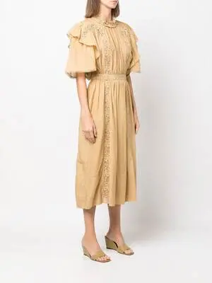 MARANT ETOILE Galina Guipure Lace-trim Dress