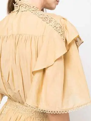 MARANT ETOILE Galina Guipure Lace-trim Dress
