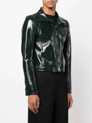 COURREGES Button-up Faux Leather Jacket - Green