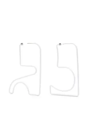 COURREGES Geometric Dangle Earrings - White
