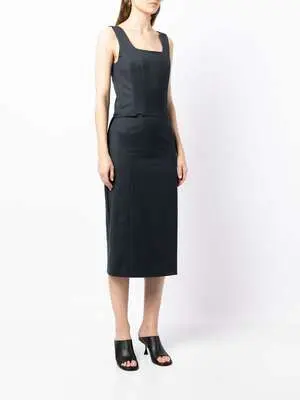 LOW CLASSIC Side-slit Belted Dress