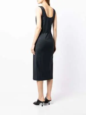 LOW CLASSIC Side-slit Belted Dress