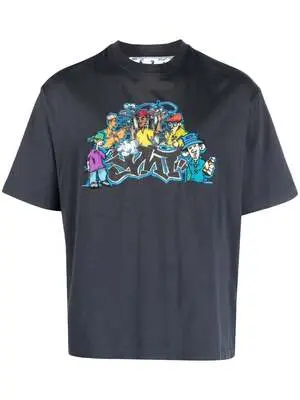 Off-White Graffiti Logo-patch T-shirt