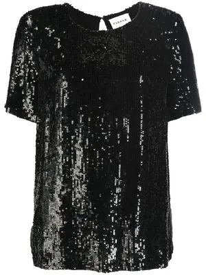 P.a.r.o.s.h Sequinned Top - Black