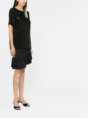 P.a.r.o.s.h Sequinned Top - Black