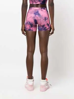 Off-White Logo-print Tie-dye Shorts