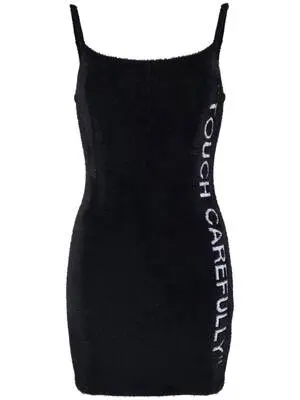 Off-White Slogan Detail Mini Dress