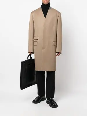 MAISON MARGIELA Cavalry Single-breasted Wool Coat - Neutrals