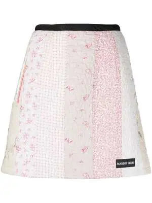 MARINE SERRE Patchwork A-line Mini Skirt