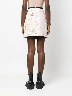 MARINE SERRE Patchwork A-line Mini Skirt
