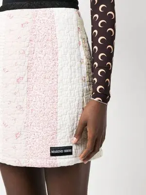 MARINE SERRE Patchwork A-line Mini Skirt