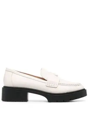COACH Leah Leather Loafers With Chunky Sole - Neutrals