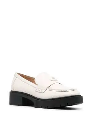 COACH Leah Leather Loafers With Chunky Sole - Neutrals