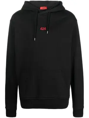 424 Logo-embroidered Hoodie - Black